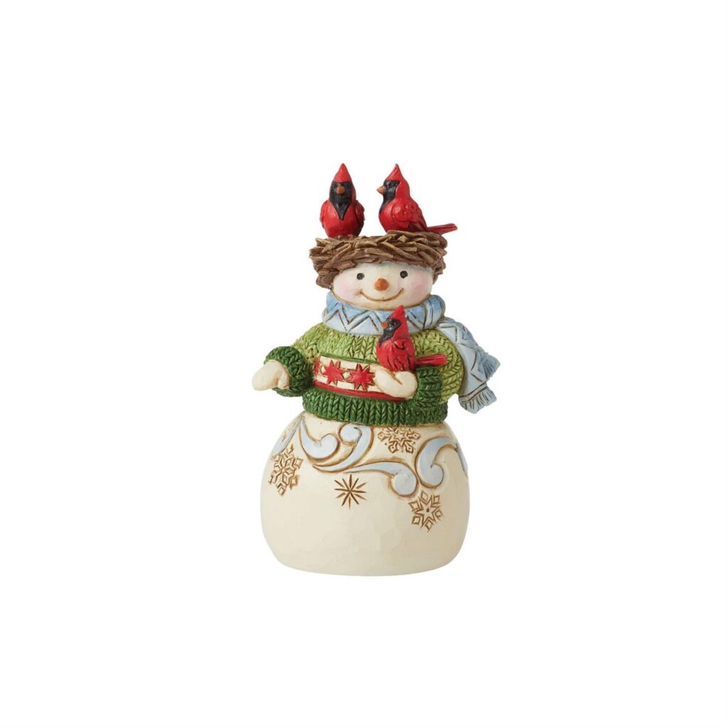 Mini Snowman with Nest on Head - The Doll Lady